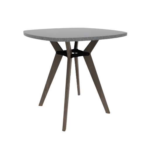 Rang 42" x 42" Squircle Bar Table Solid Wood Legs Steel Apron HPL Top