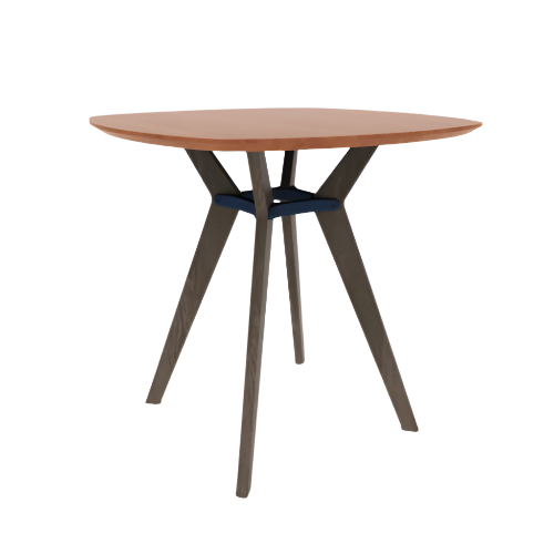 Rang 42" x 42" Squircle Bar Table Solid Wood Legs Steel Apron HPL Top