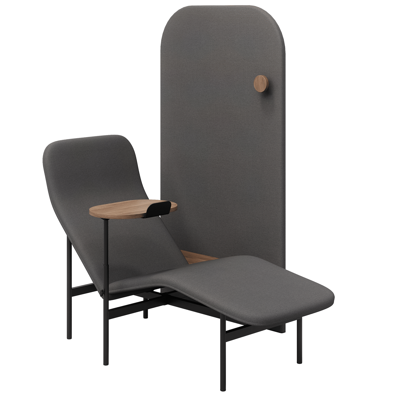 Avalon Chaise Lounge Chair with Privacy Screen and Side Table