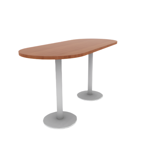 Proof 30" x 72" Racetrack Pedestal Counter Table with Round Base Pair