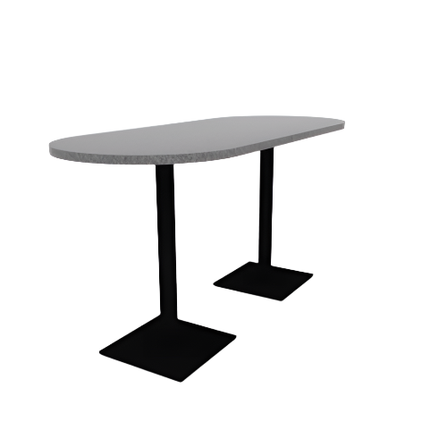 Proof 30" x 72" Racetrack Pedestal Counter Table with Square Steel Bas
