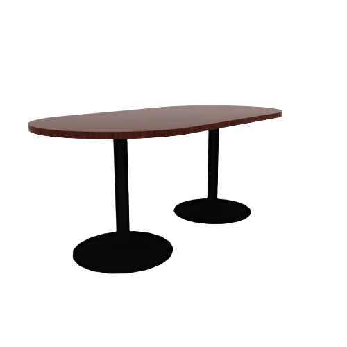 Proof 36" x 72" Racetrack Pedestal Cafe Table with Cast Iron Round Bas