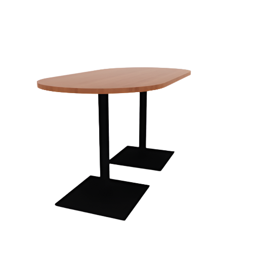 Proof 36" x 72" Racetrack Pedestal Counter Table with Square Steel Bas