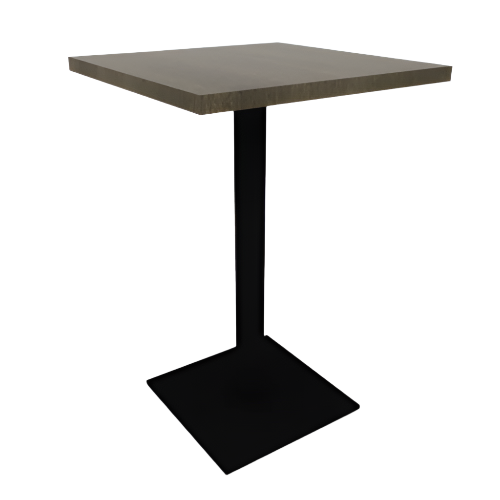 Proof 24" Square Pedestal Counter Table with Square Steel Base Solid W