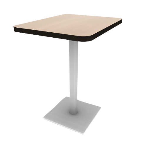 Proof 24" x 30" Rectangle Pedestal Counter Table with Square Steel Bas