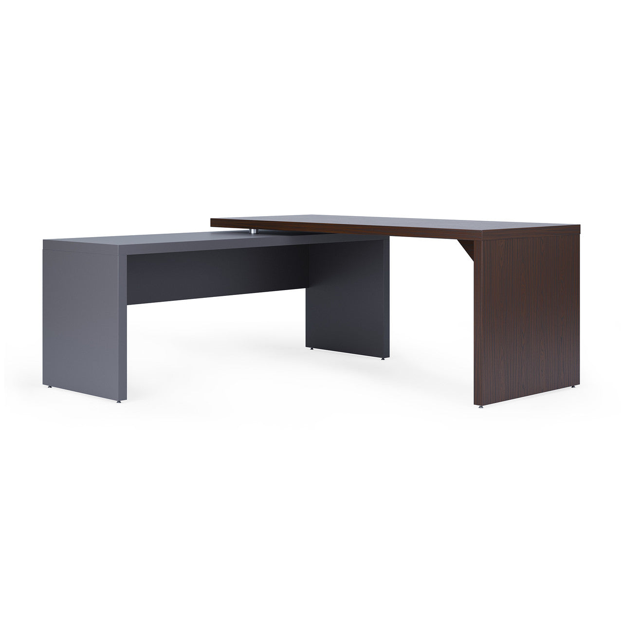 Lucca L-Shape Desk with Reversible Return in 2 Different Laminate ...