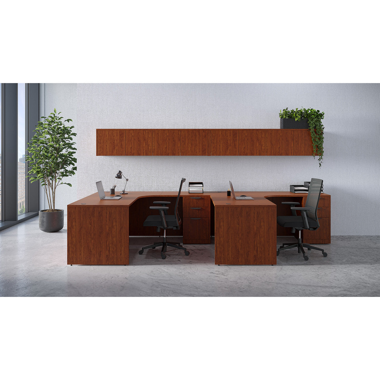 OS Laminate Multi-Person Office Workstation Desk with Wall Mounted ...