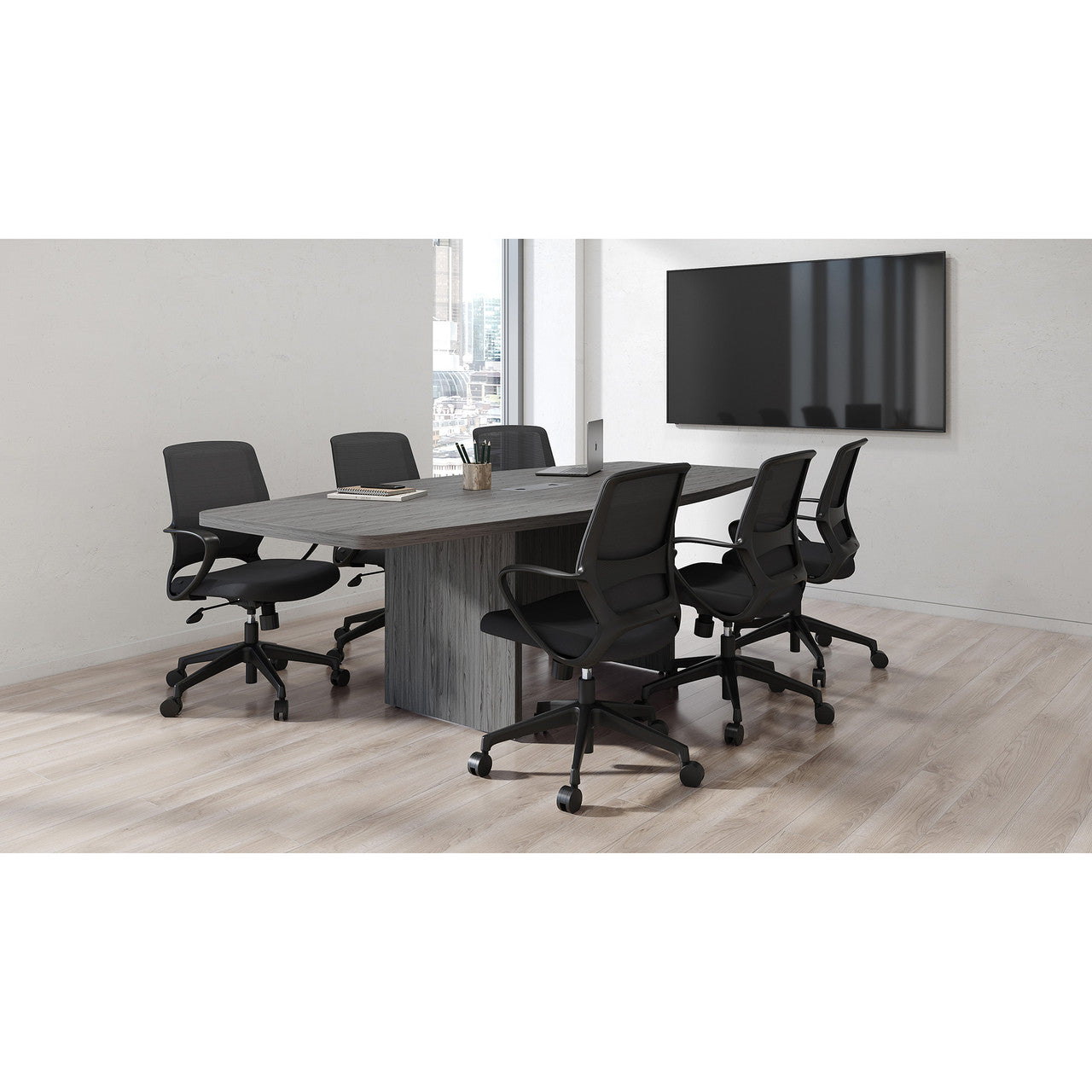 OS 72" Boat Shaped Conference Table with Slab Base (OSTYPC25)