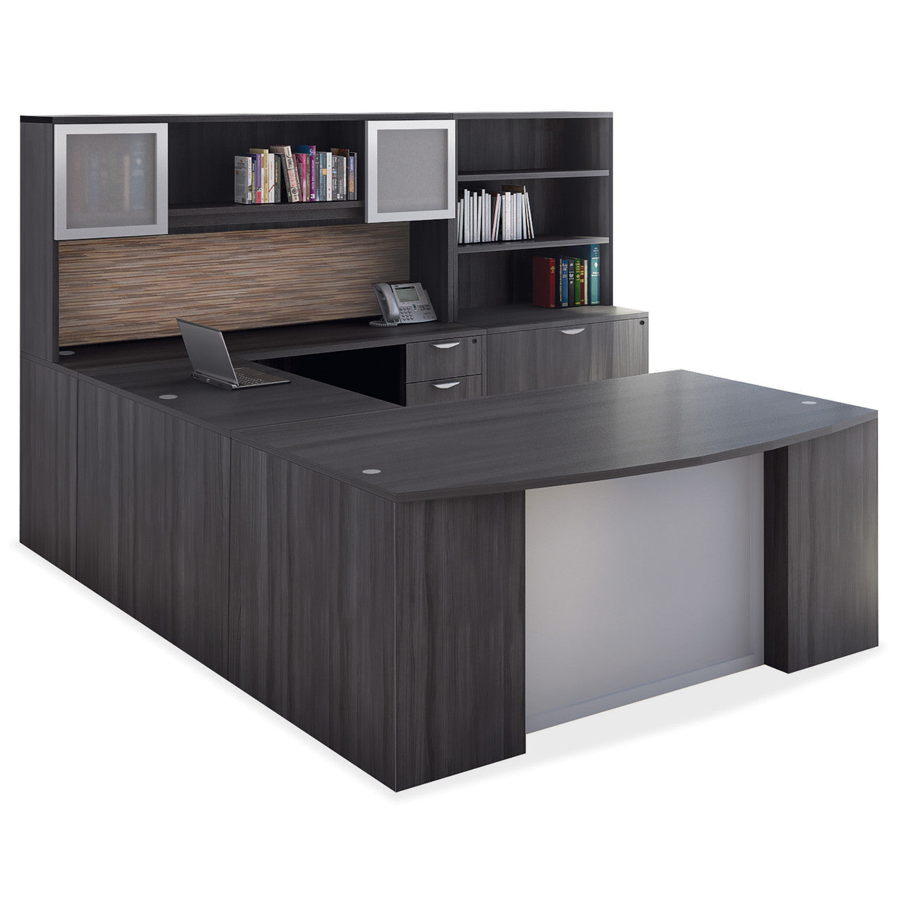 OS Laminate U Shaped Office Desk with False Pedestal, Drawer Pedestals ...