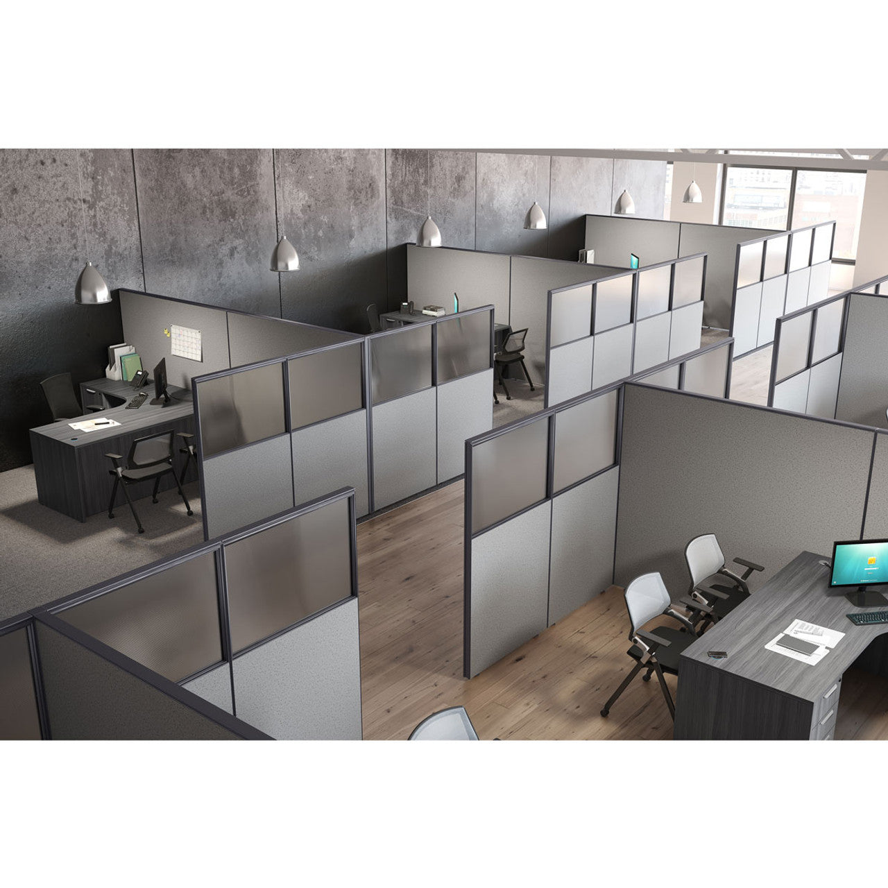 OS Panels Office Cubicle Workstation, Complete Package 8 - As Shown ...