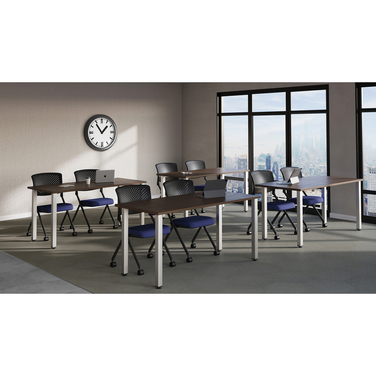 OS Training Room Tables Setup with Square Single Post Legs (OSTYP08)