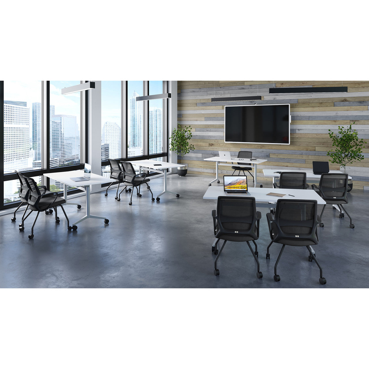 OS Training Tables Setup with T-Flip Top Table Leg (OSTYP326)