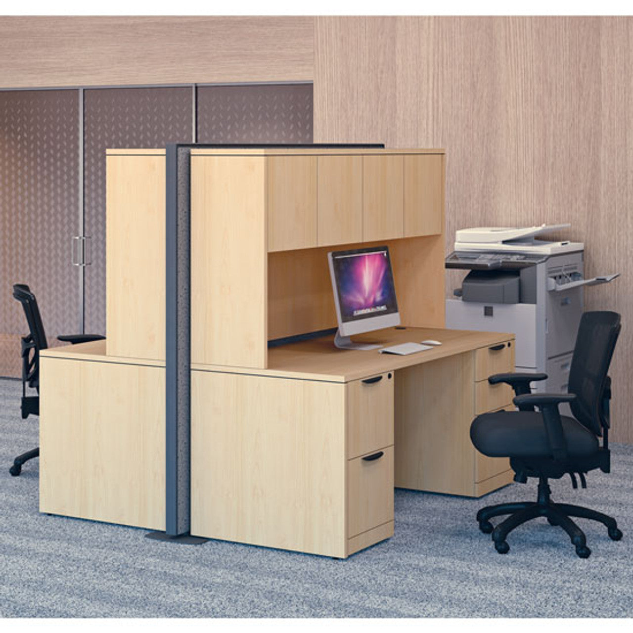 OS Laminate Multi-Person Office Workstation Desk with Drawer Pedestals ...