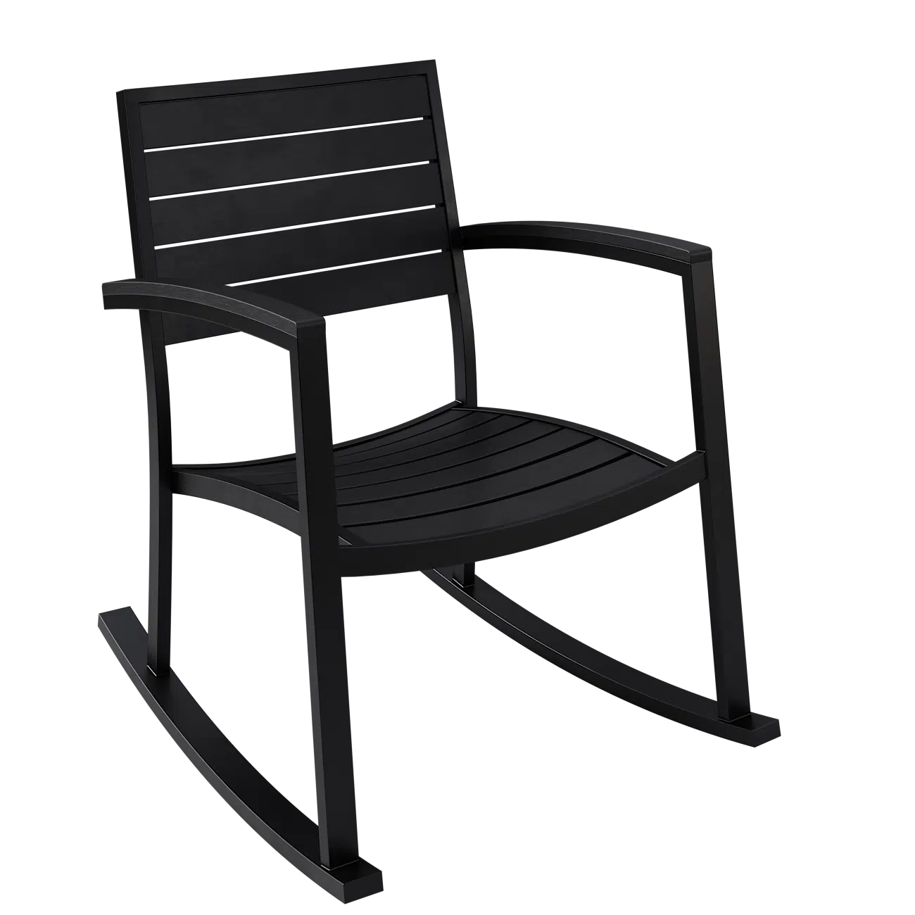 Eveleen Rocking Chair Indoor / Outdoor Synthetic Polymer Seat and Back