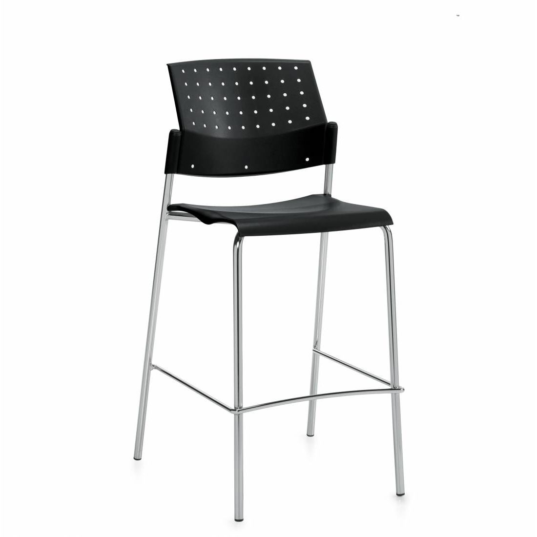 Sonic™ Armless Bar Stool with Polypropylene Seat & Back - 4 Leg Base in ...