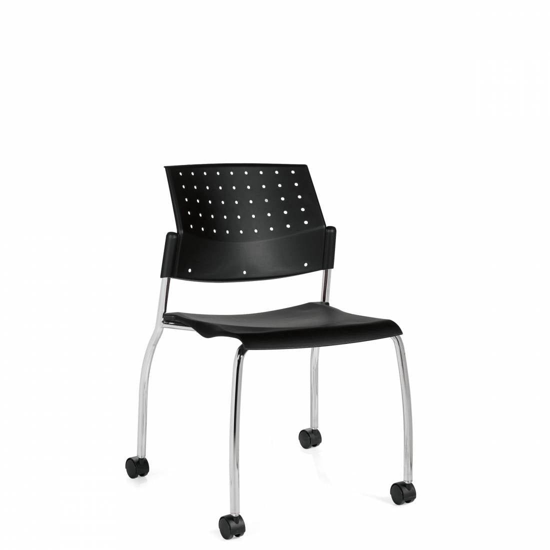 Sonic™ Armless Chair with Casters, Polypropylene Seat & Back - 4 leg ...