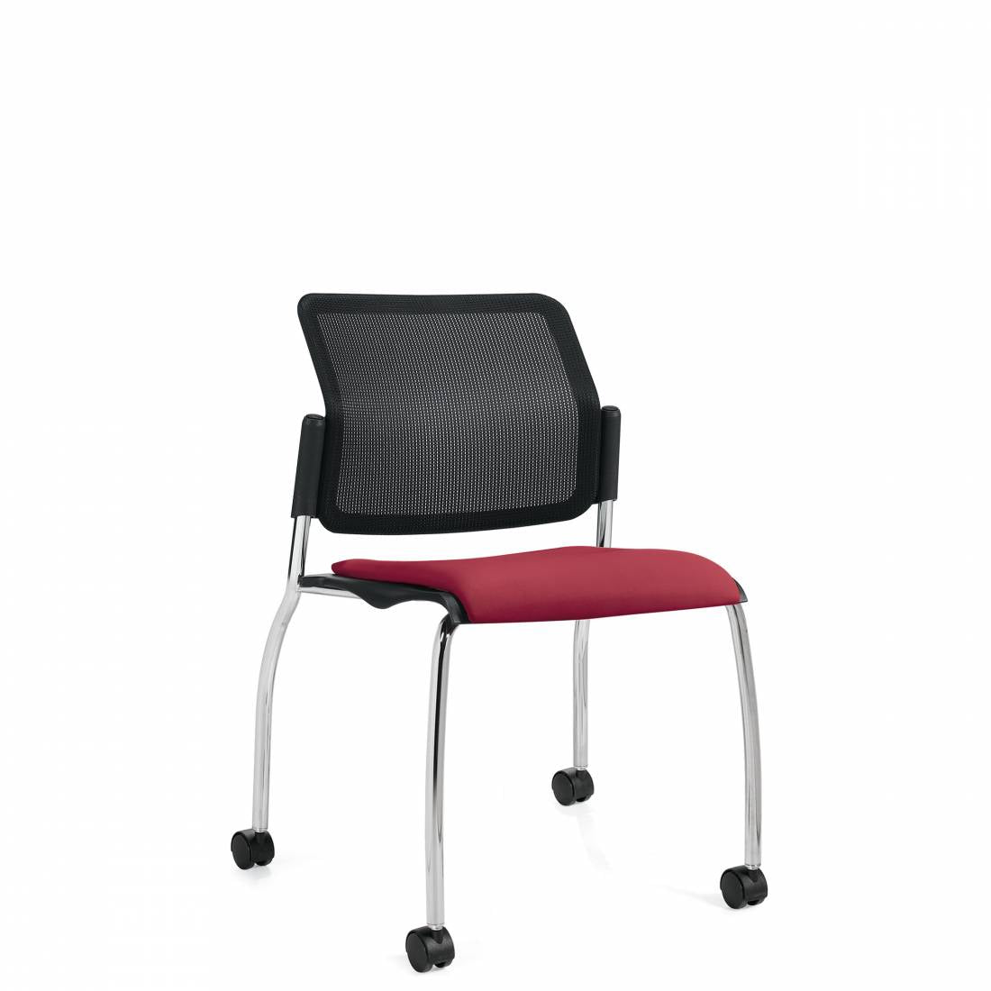 Sonic™ Armless Chair with Casters, Upholstered Seat & Mesh Back (6578MB)