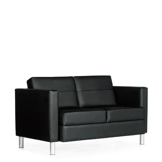 Citi™ Black Two Seater Sofa with Raised Legs (7876)