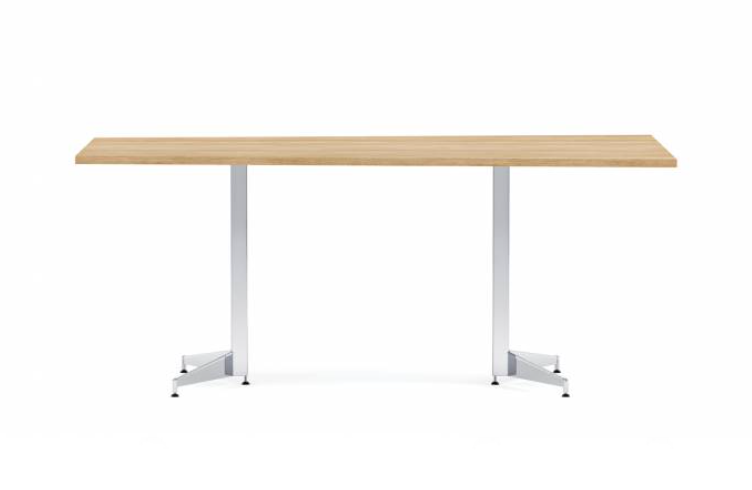 Anywhere 96"W x 48"D Wedge Conference Table with Tapered Blade Bases ...