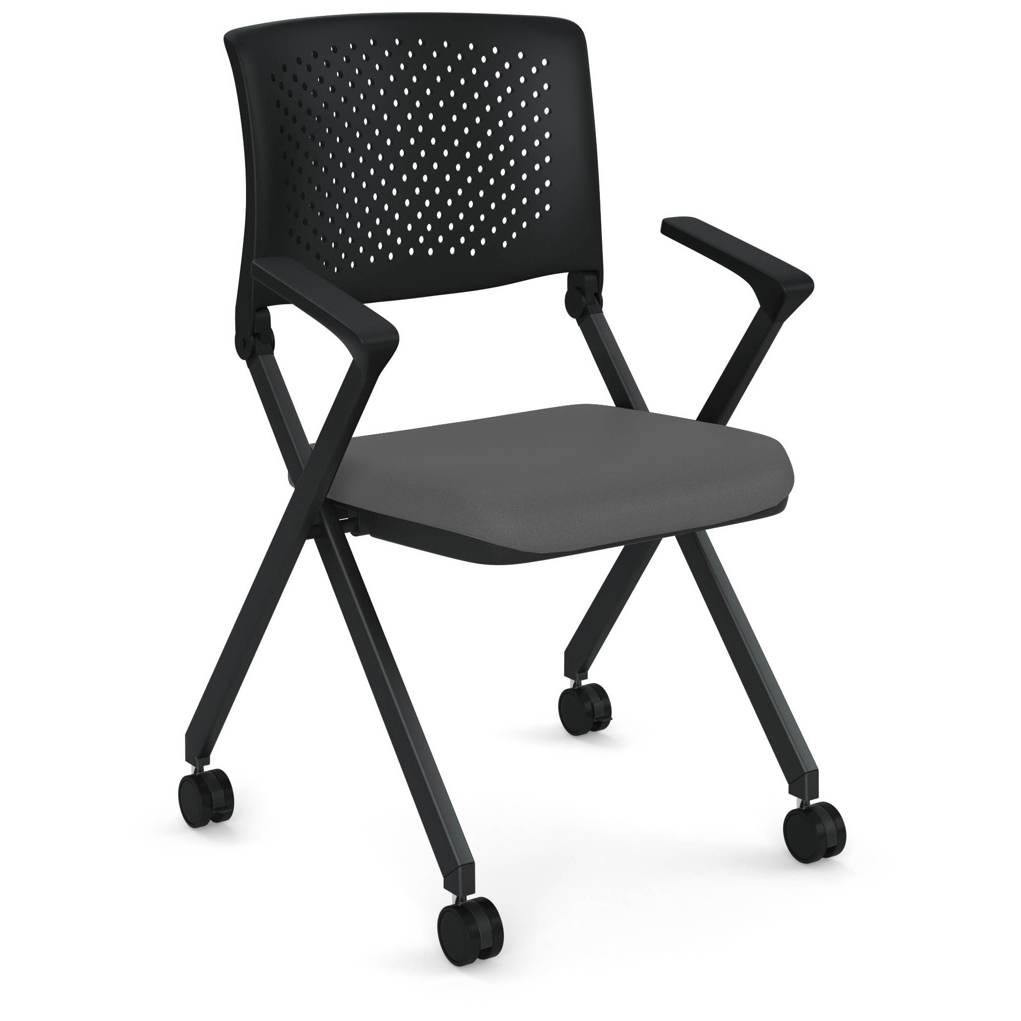 Julep Nesting Chair with Arms, Casters & Unique Flex Back Design (5494NSF)