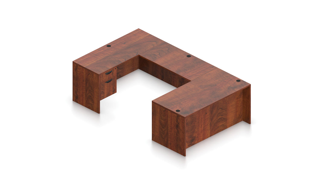 U-Shaped Desk with Hanging Storage Pedestal (Layout SL-A) | Ready to Ship