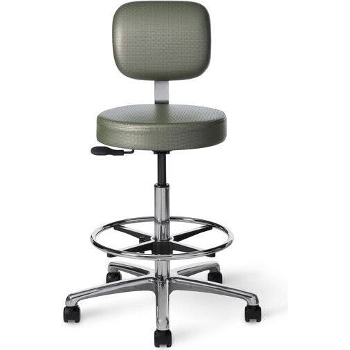 CL23 - OM Seating Exam Room Stool with Back Rest and Footring